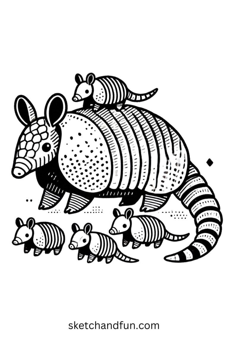 39+ Easy Cute Armadillo Drawing Ideas - Sketch and Fun