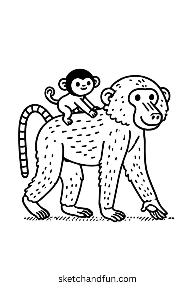 39+ Easy Cute Baboon Drawing Ideas - Sketch and Fun