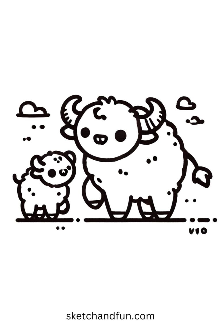 42+ Easy Cute Buffalo Drawing Ideas - Sketch and Fun