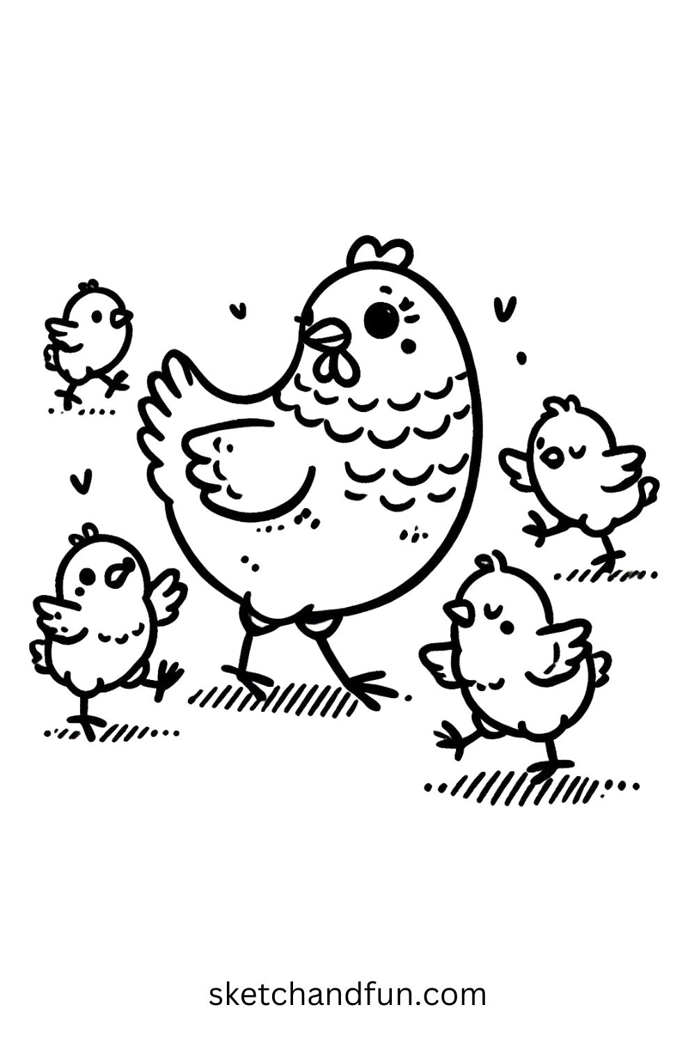 40+ Easy Cute Chicken Drawing Ideas - Sketch and Fun