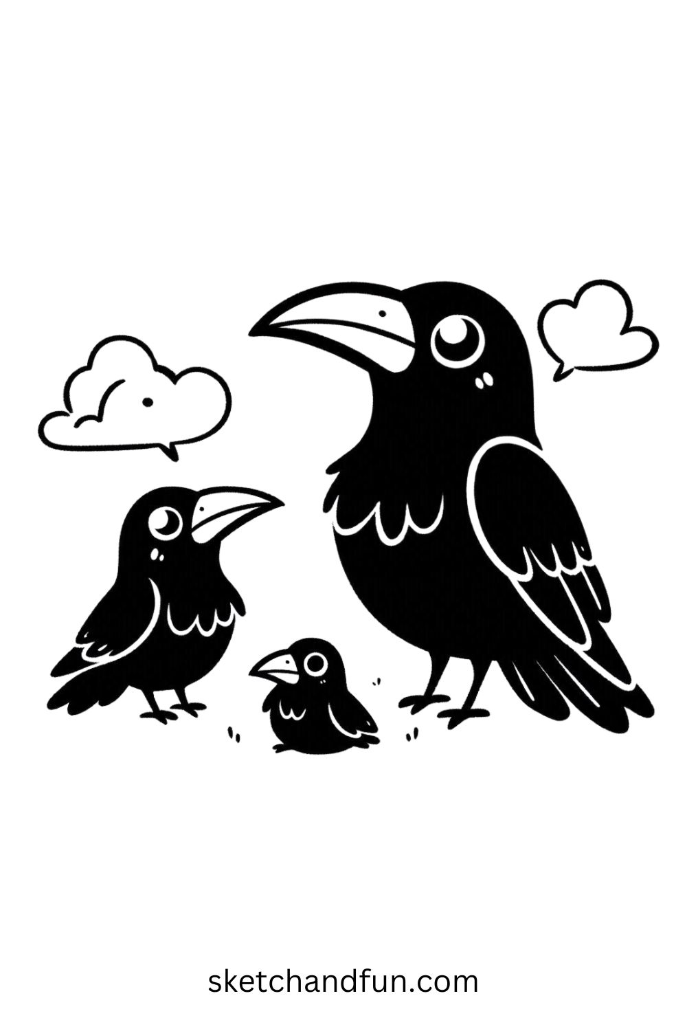 33+ Easy Cute Crow Drawing Ideas - Sketch and Fun