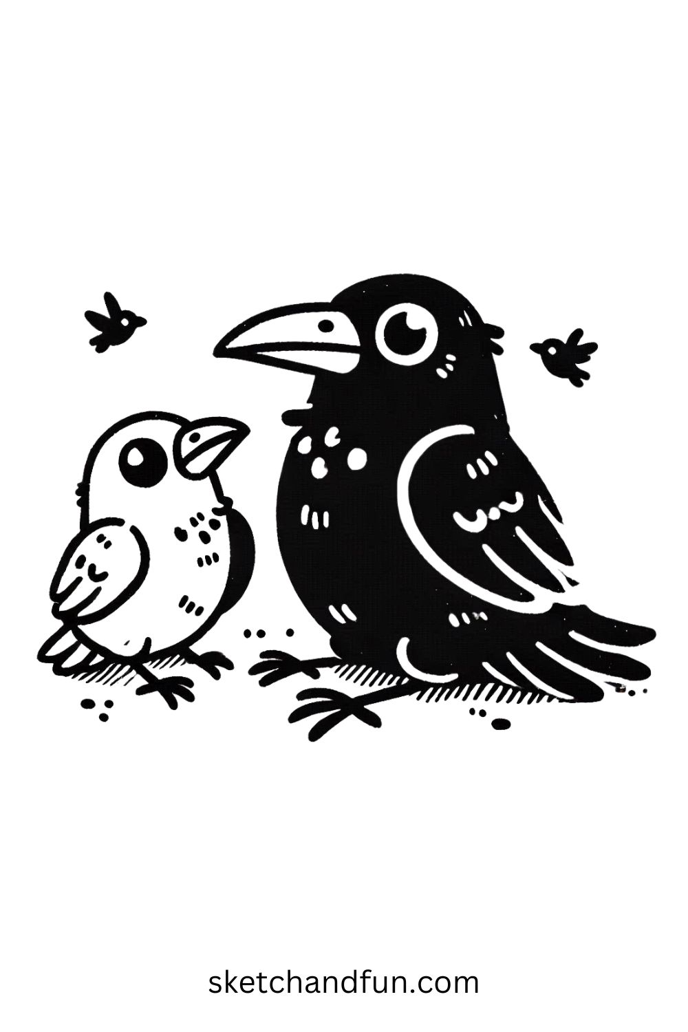33+ Easy Cute Crow Drawing Ideas - Sketch and Fun