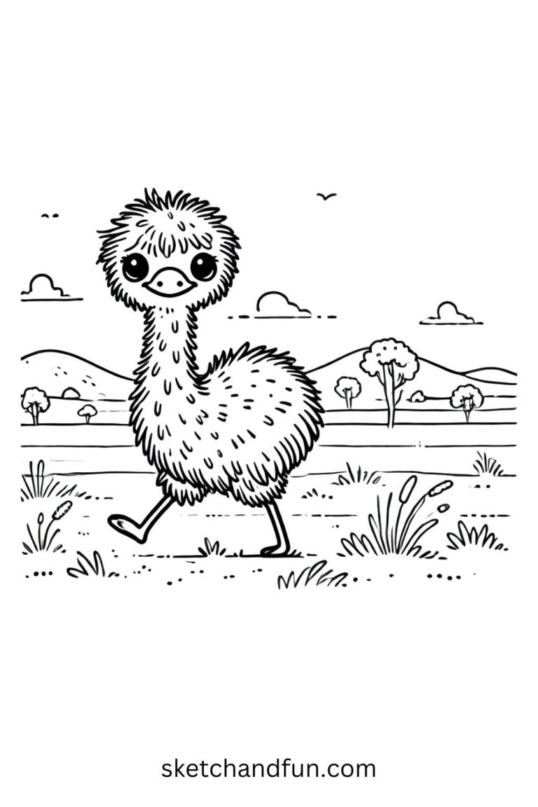 40+ Easy Cute Emu Drawing Ideas - Sketch and Fun