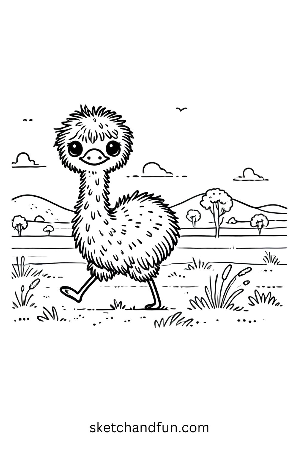 40+ Easy Cute Emu Drawing Ideas - Sketch and Fun