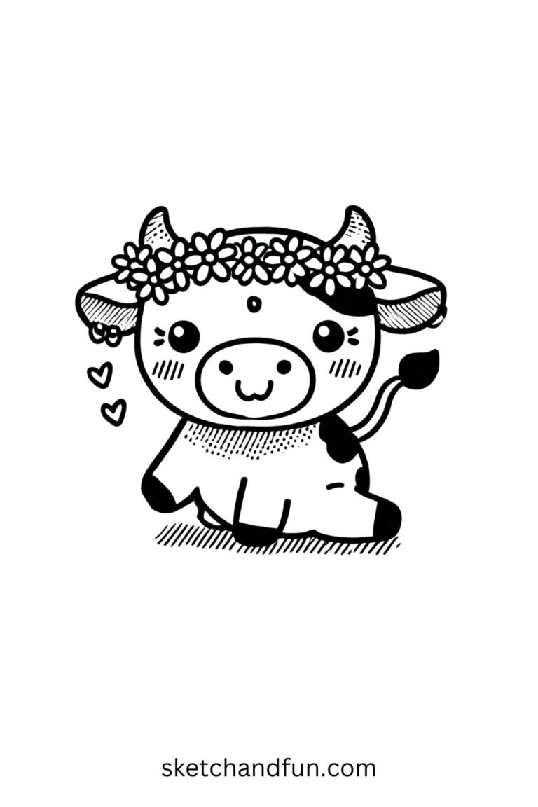 39+ Easy Cute Bull Drawing Ideas - Sketch and Fun