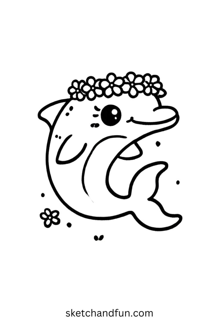 29+ Easy Cute Dolphin Drawing Ideas - Sketch and Fun
