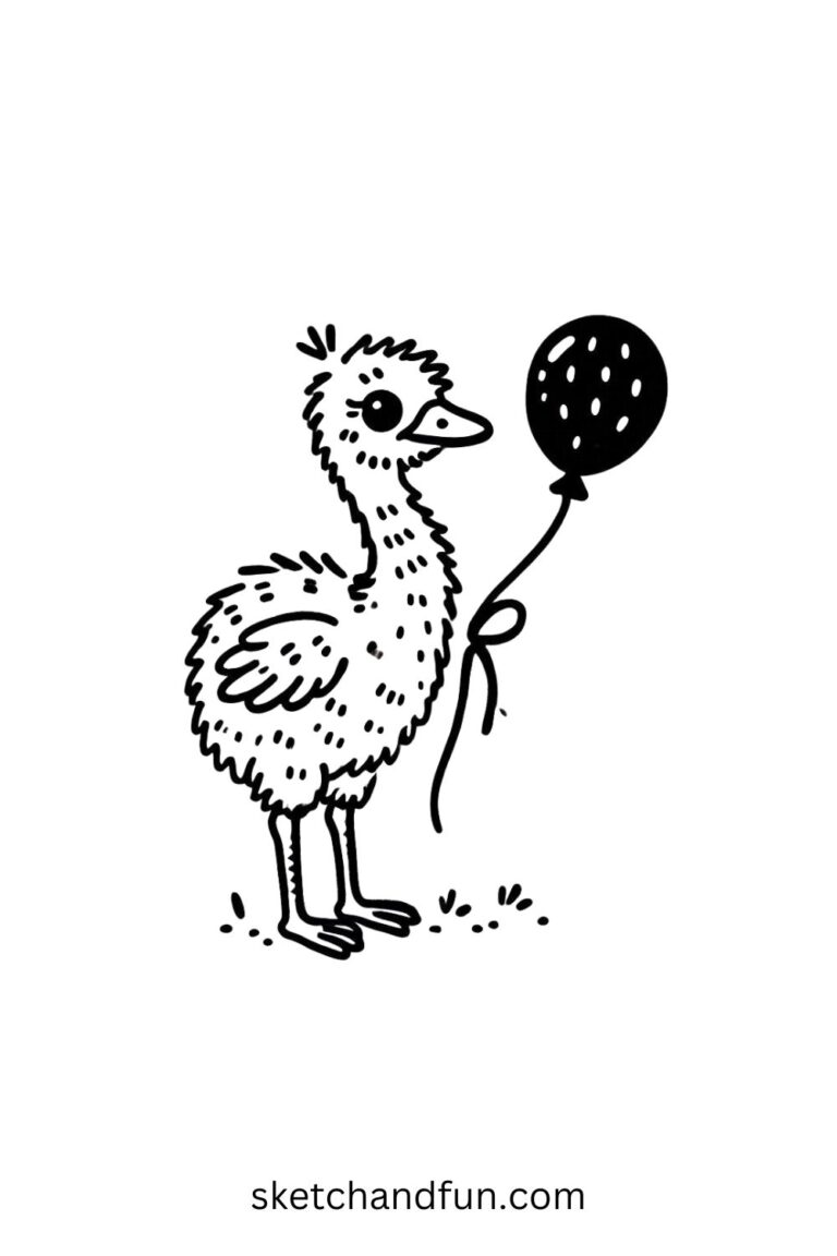 40+ Easy Cute Emu Drawing Ideas - Sketch and Fun