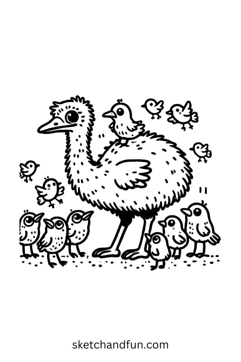 40+ Easy Cute Emu Drawing Ideas - Sketch and Fun