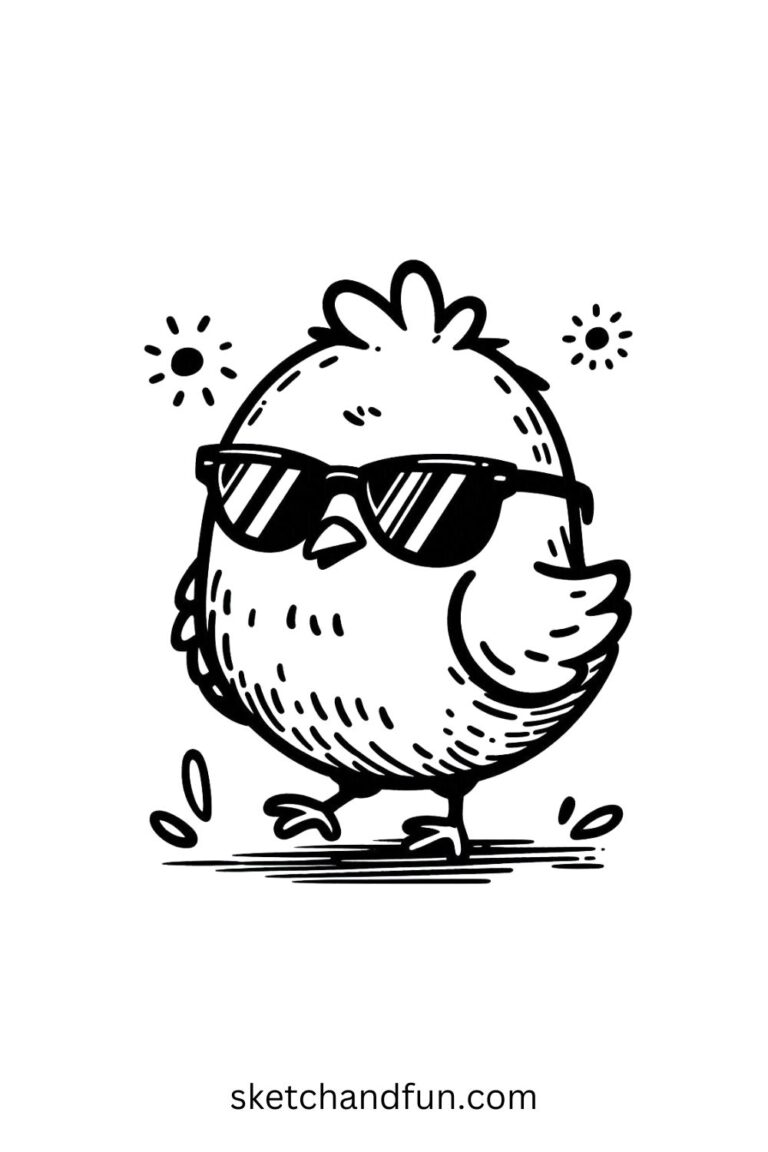 40+ Easy Cute Chicken Drawing Ideas - Sketch and Fun