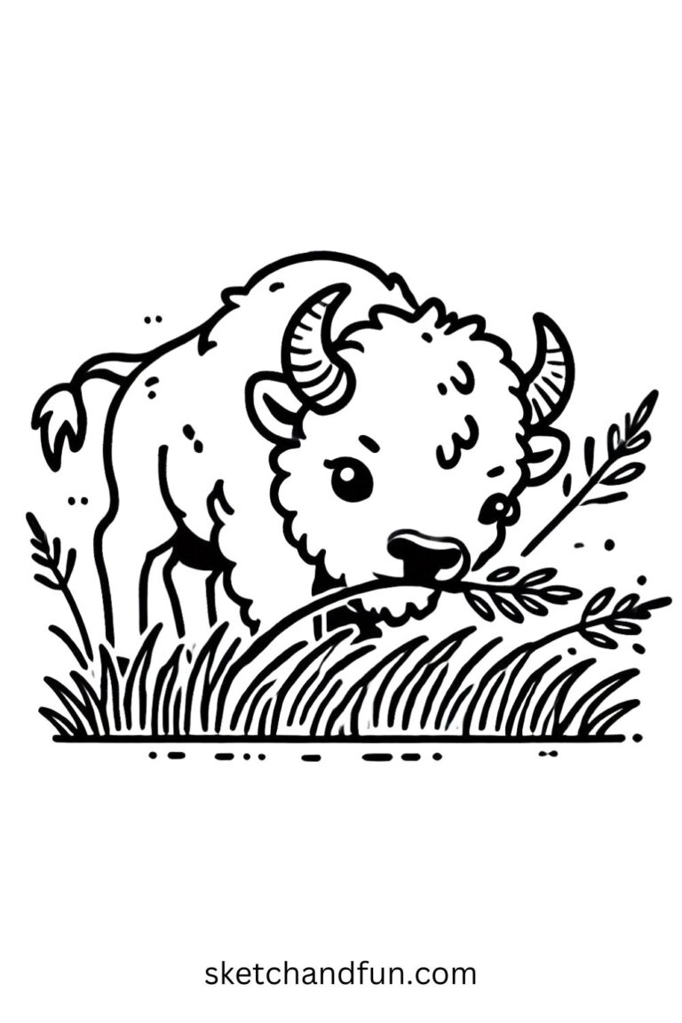 30+ Easy Cute Bison Drawing Ideas - Sketch and Fun