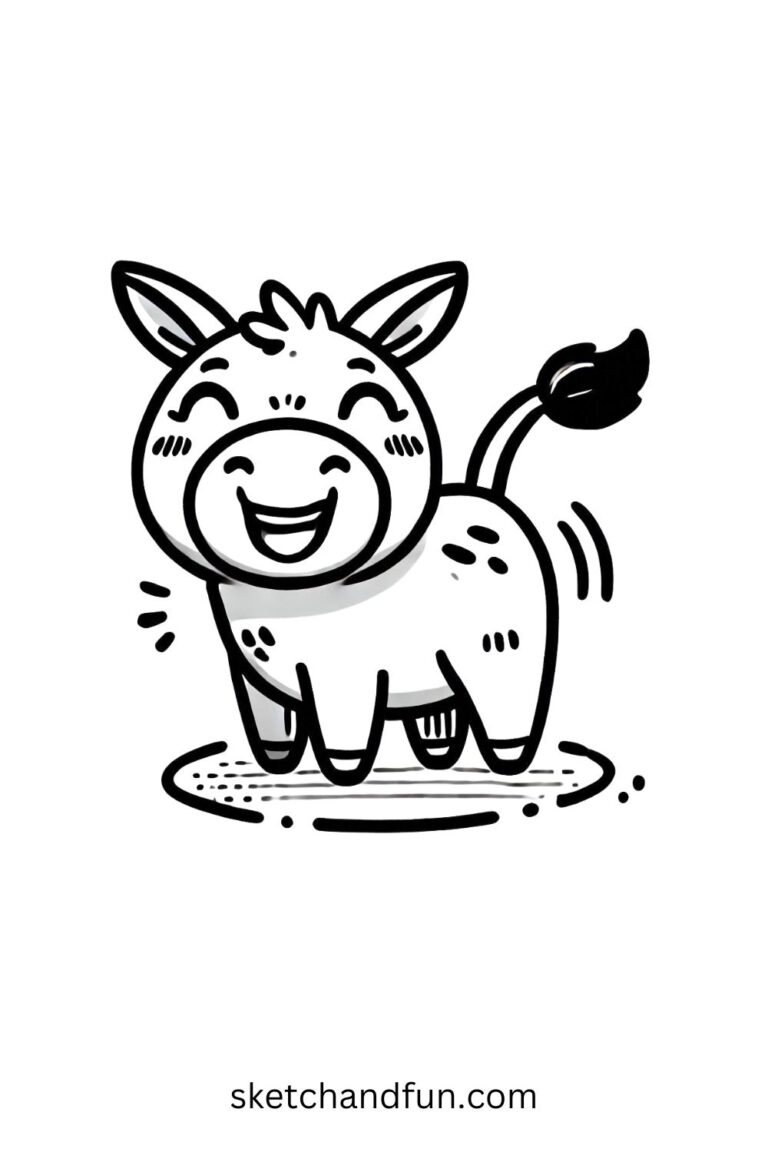 49+ Easy Cute Donkey Drawing Ideas - Sketch and Fun