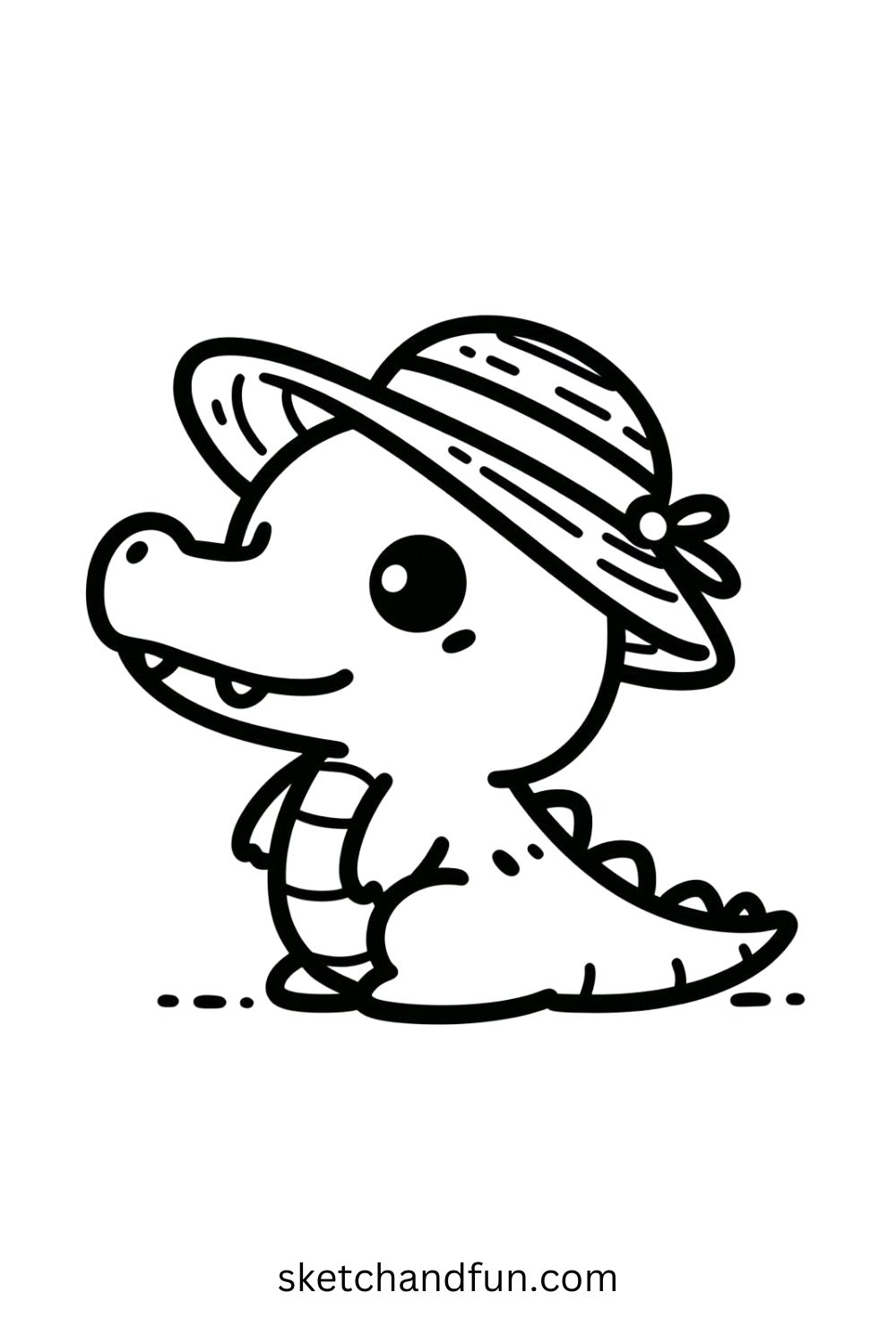 41+ Easy Cute Crocodile Drawing Ideas - Sketch and Fun