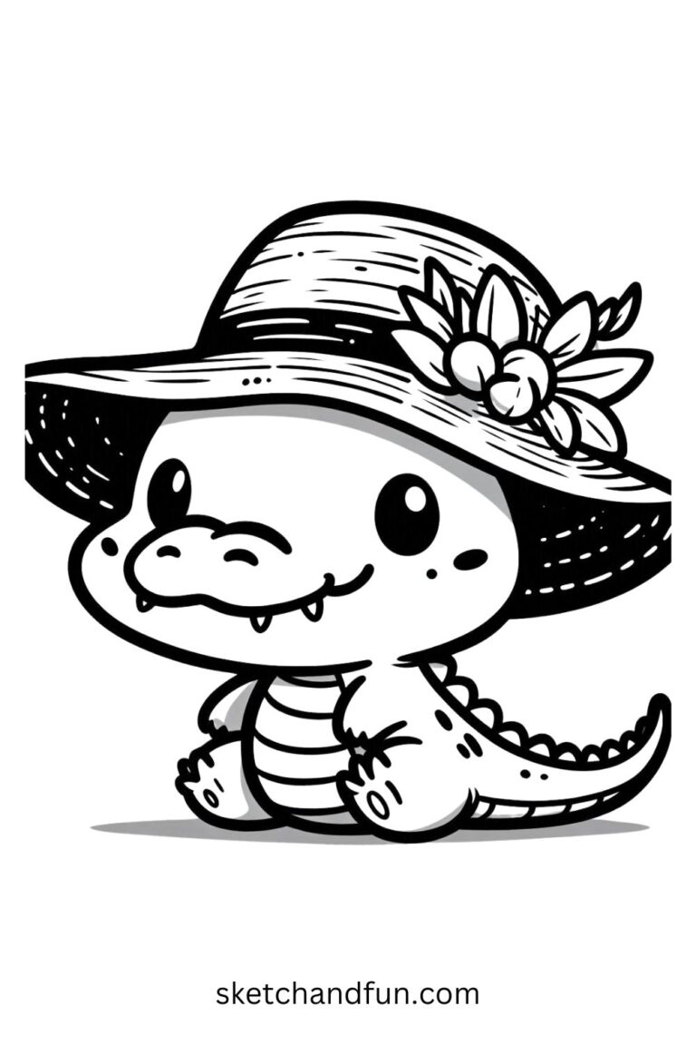 41+ Easy Cute Crocodile Drawing Ideas - Sketch and Fun