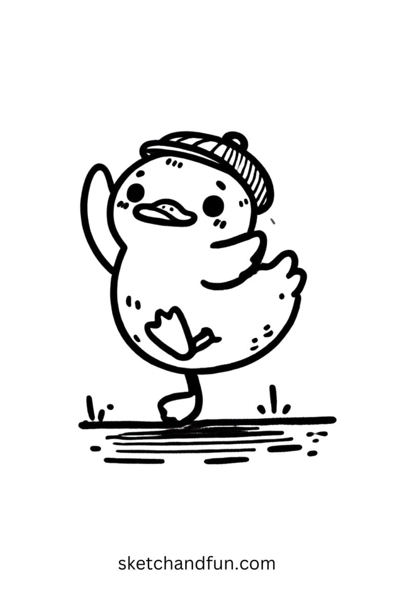 40+ Easy Cute Duck Drawing Ideas - Sketch and Fun