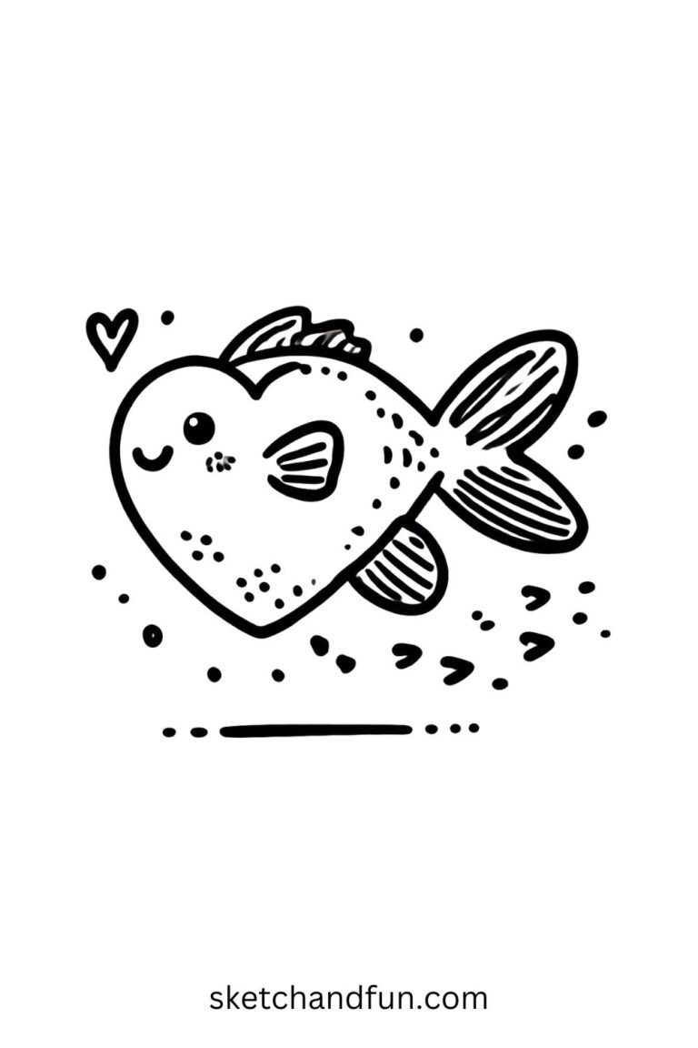 40+ Easy Cute Fish Drawing Ideas - Sketch and Fun