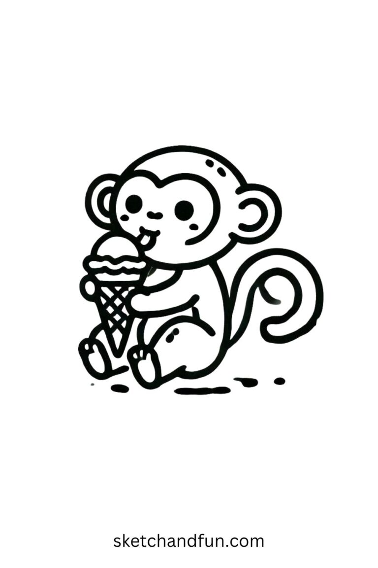 39+ Easy Cute Monkey Drawing Ideas - Sketch and Fun