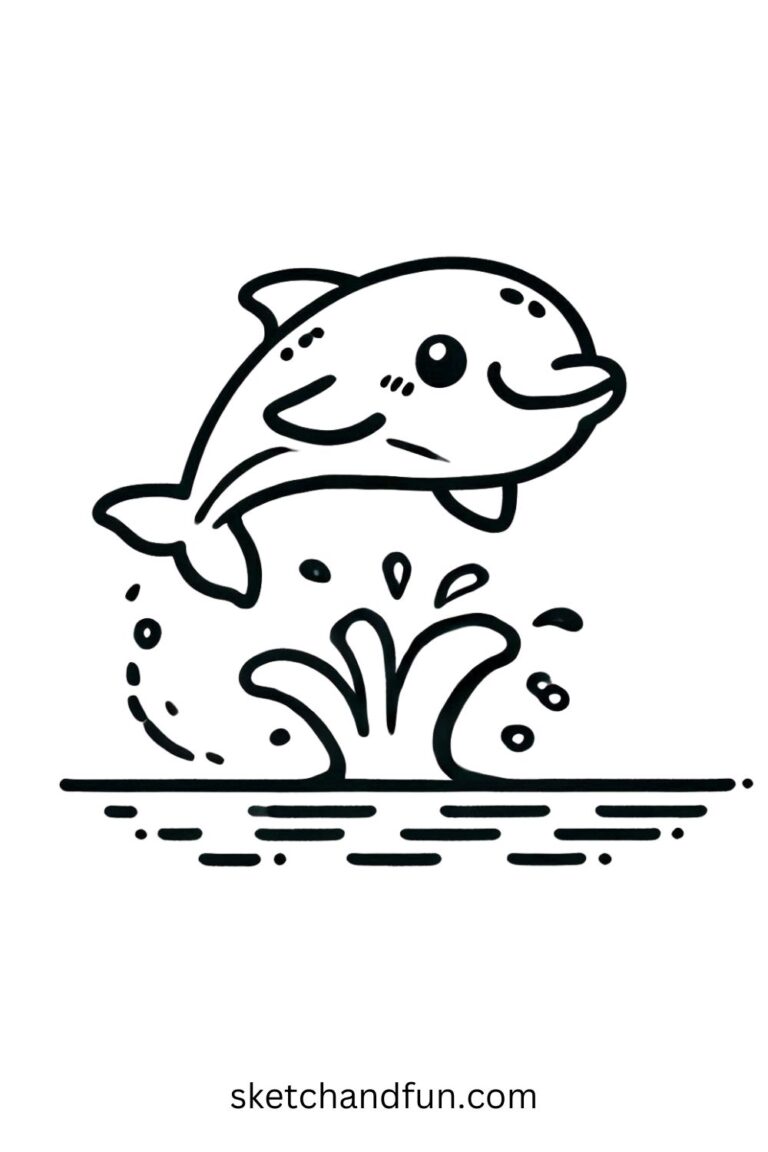 29+ Easy Cute Dolphin Drawing Ideas - Sketch and Fun