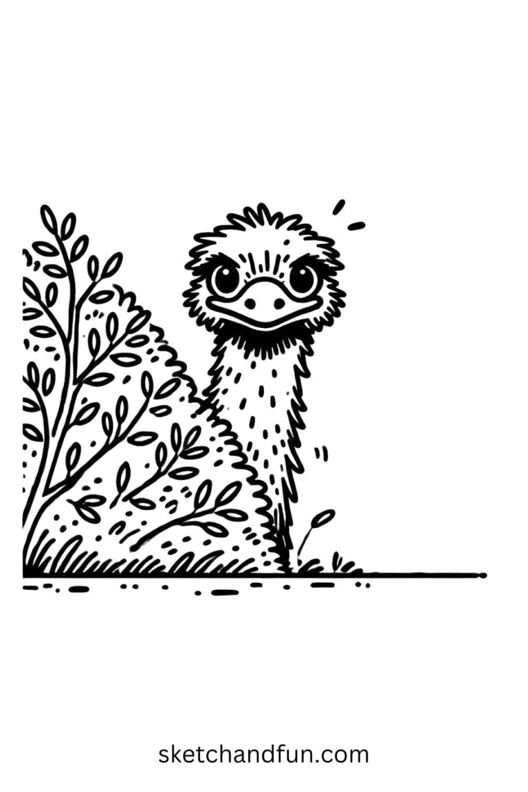 40+ Easy Cute Emu Drawing Ideas - Sketch and Fun