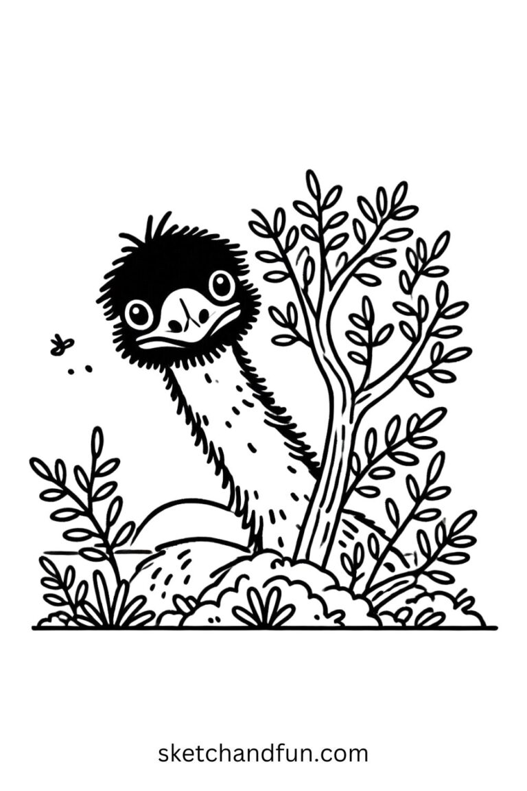 40+ Easy Cute Emu Drawing Ideas - Sketch and Fun