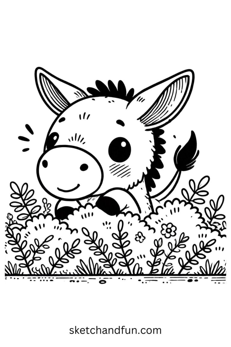 49+ Easy Cute Donkey Drawing Ideas - Sketch and Fun