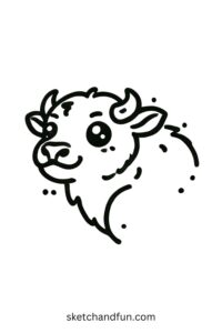 42+ Easy Cute Buffalo Drawing Ideas - Sketch and Fun
