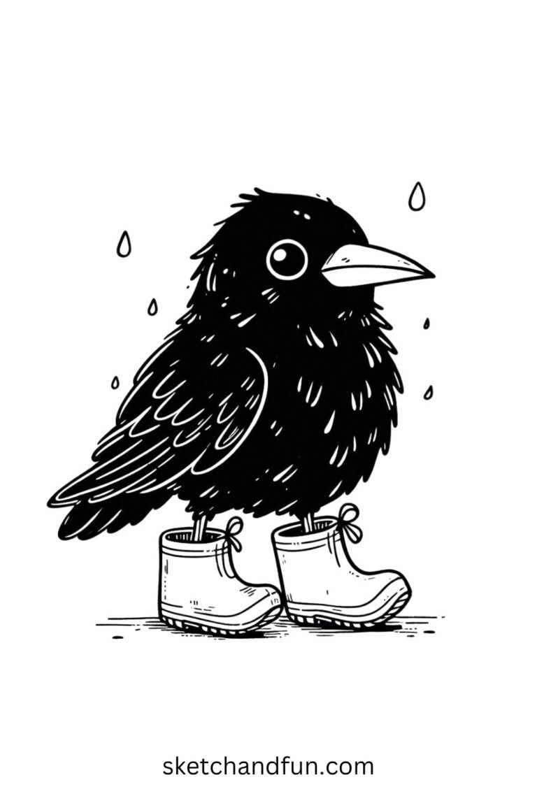 33+ Easy Cute Crow Drawing Ideas - Sketch and Fun