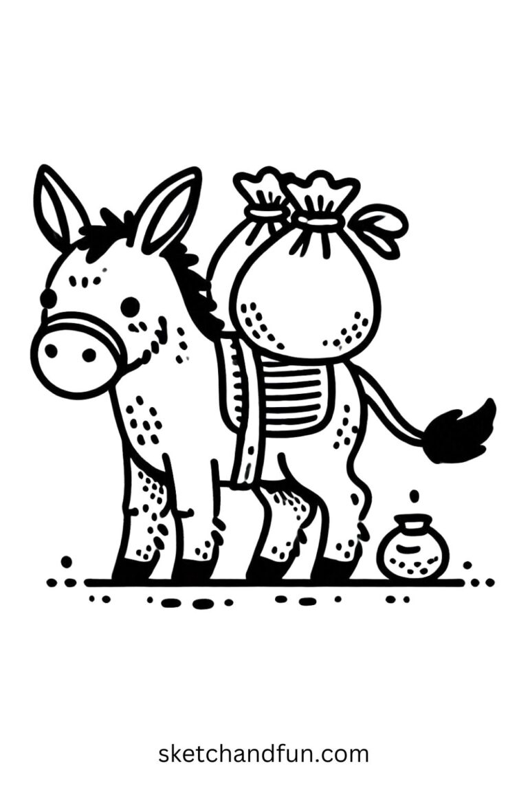 49+ Easy Cute Donkey Drawing Ideas - Sketch and Fun