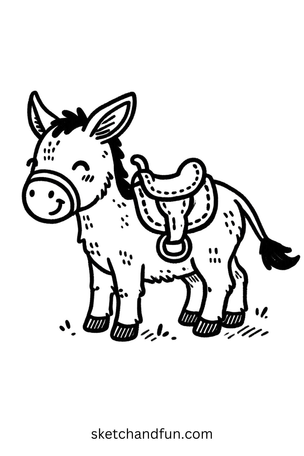 49+ Easy Cute Donkey Drawing Ideas - Sketch and Fun