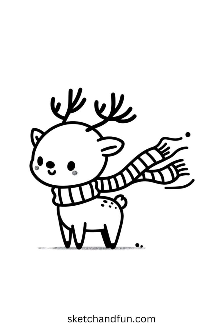 40+ Easy Cute Reindeer Drawing Ideas - Sketch and Fun