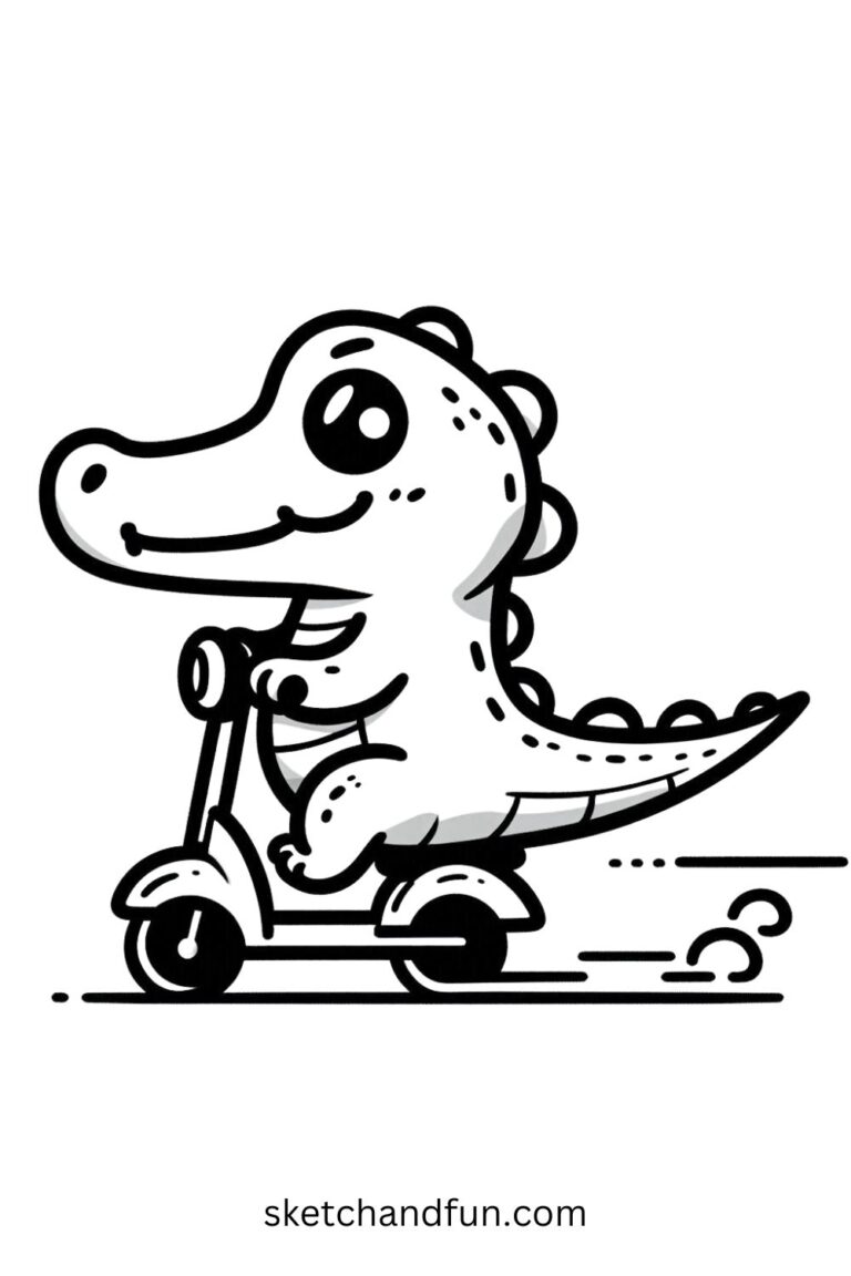 41+ Easy Cute Crocodile Drawing Ideas - Sketch and Fun