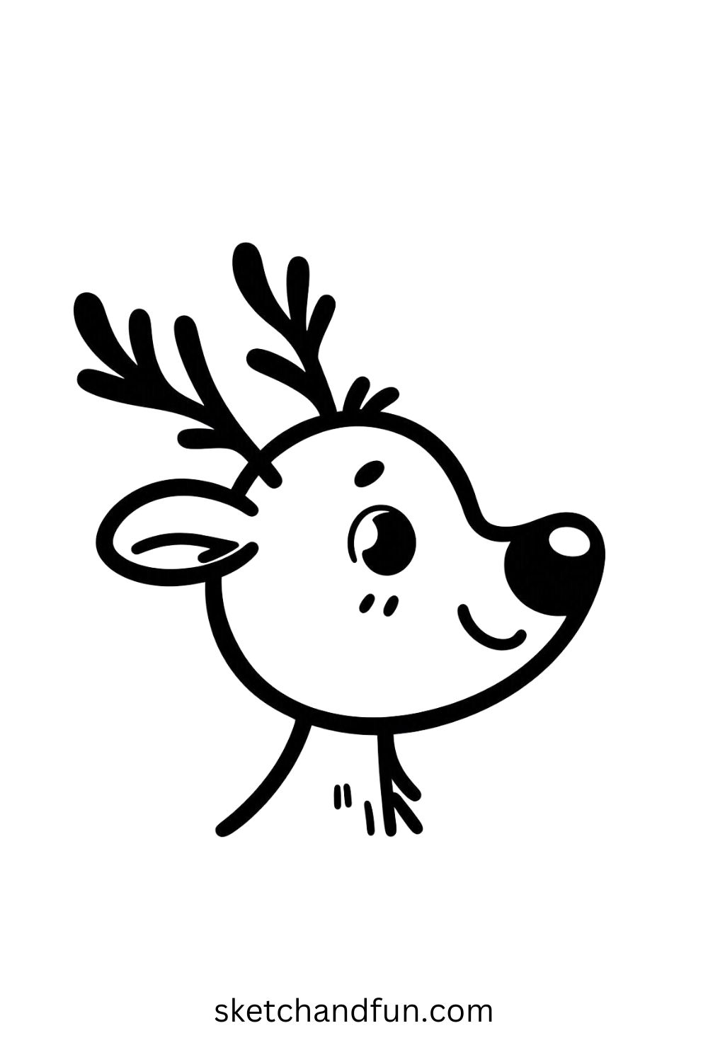 40+ Easy Cute Reindeer Drawing Ideas - Sketch and Fun