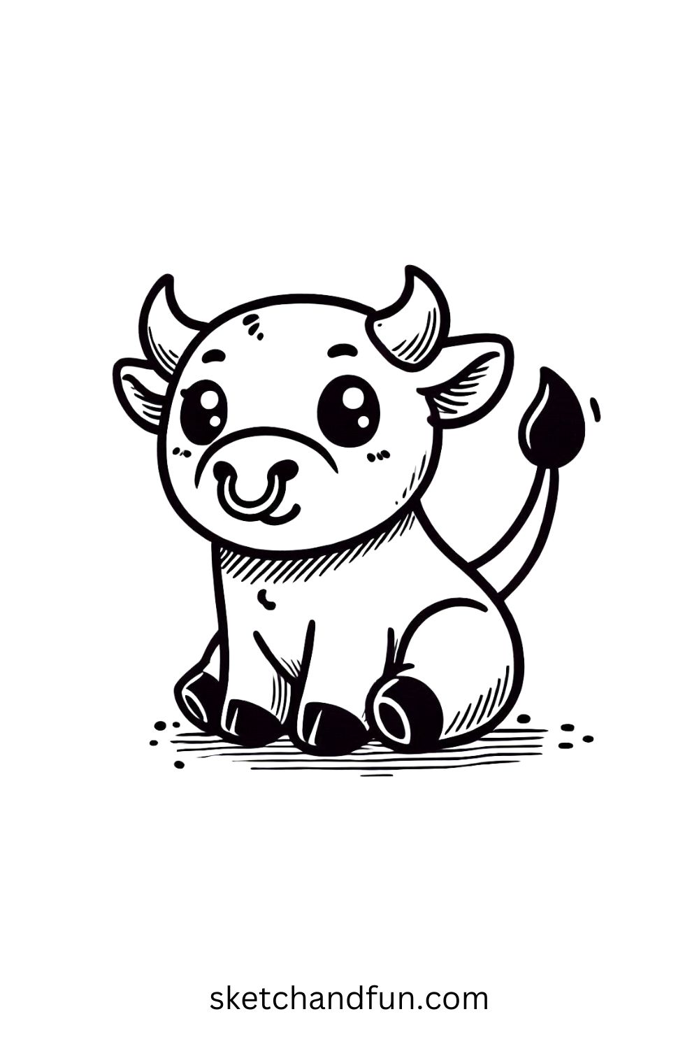 39+ Easy Cute Bull Drawing Ideas - Sketch and Fun
