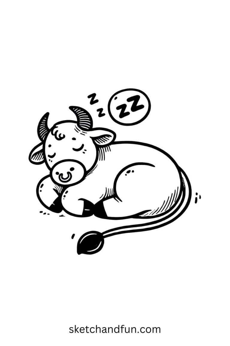 39+ Easy Cute Bull Drawing Ideas - Sketch and Fun