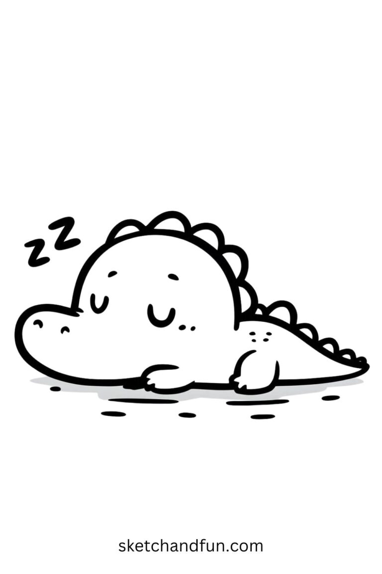 41+ Easy Cute Crocodile Drawing Ideas - Sketch and Fun