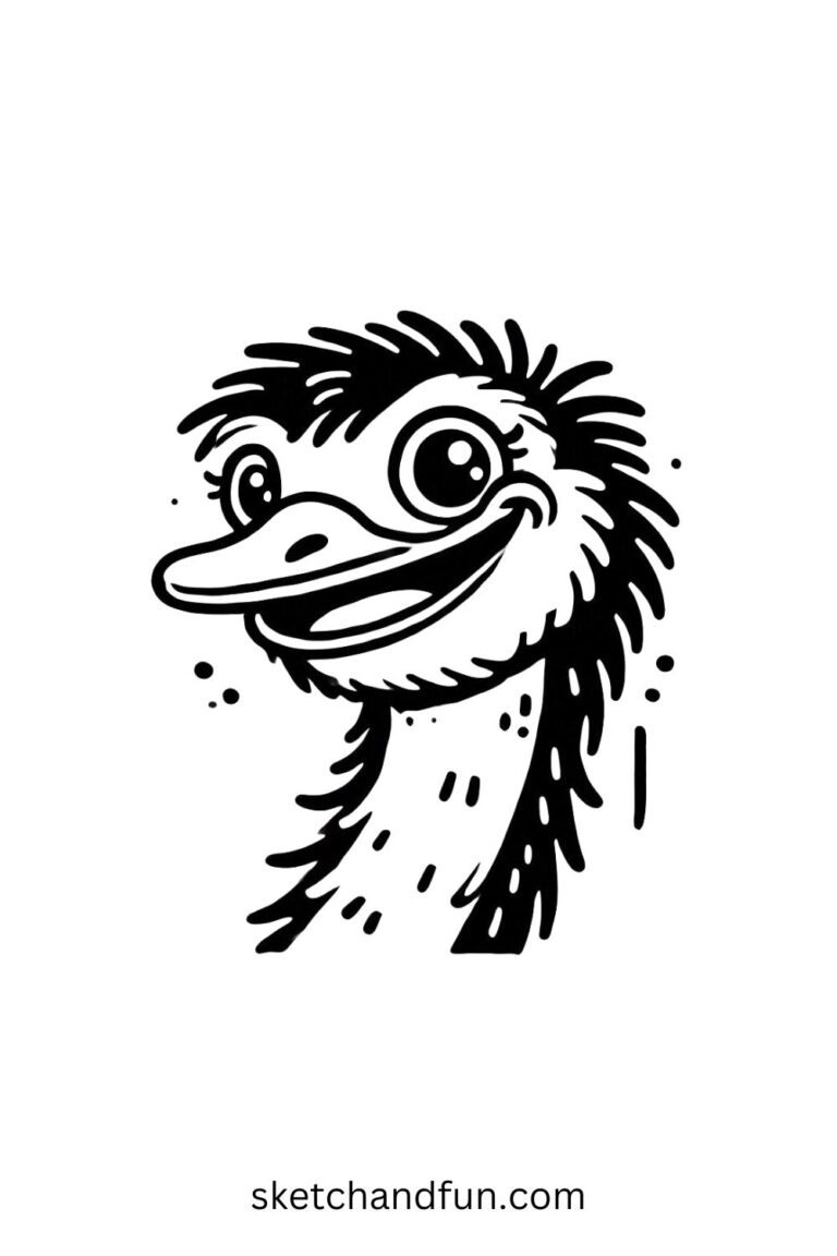 40+ Easy Cute Emu Drawing Ideas - Sketch and Fun