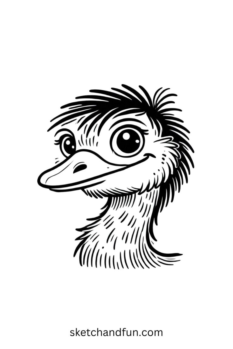 40+ Easy Cute Emu Drawing Ideas - Sketch and Fun