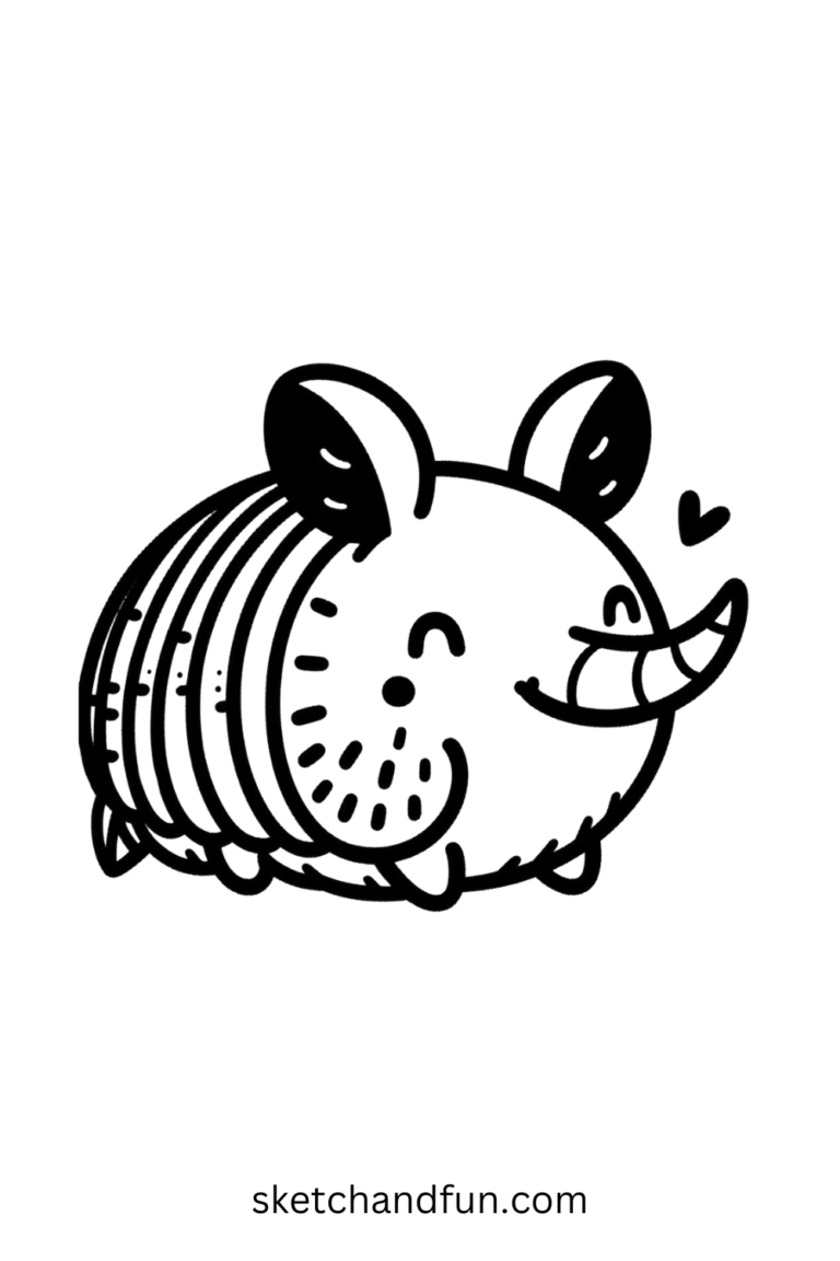 39+ Easy Cute Armadillo Drawing Ideas - Sketch and Fun