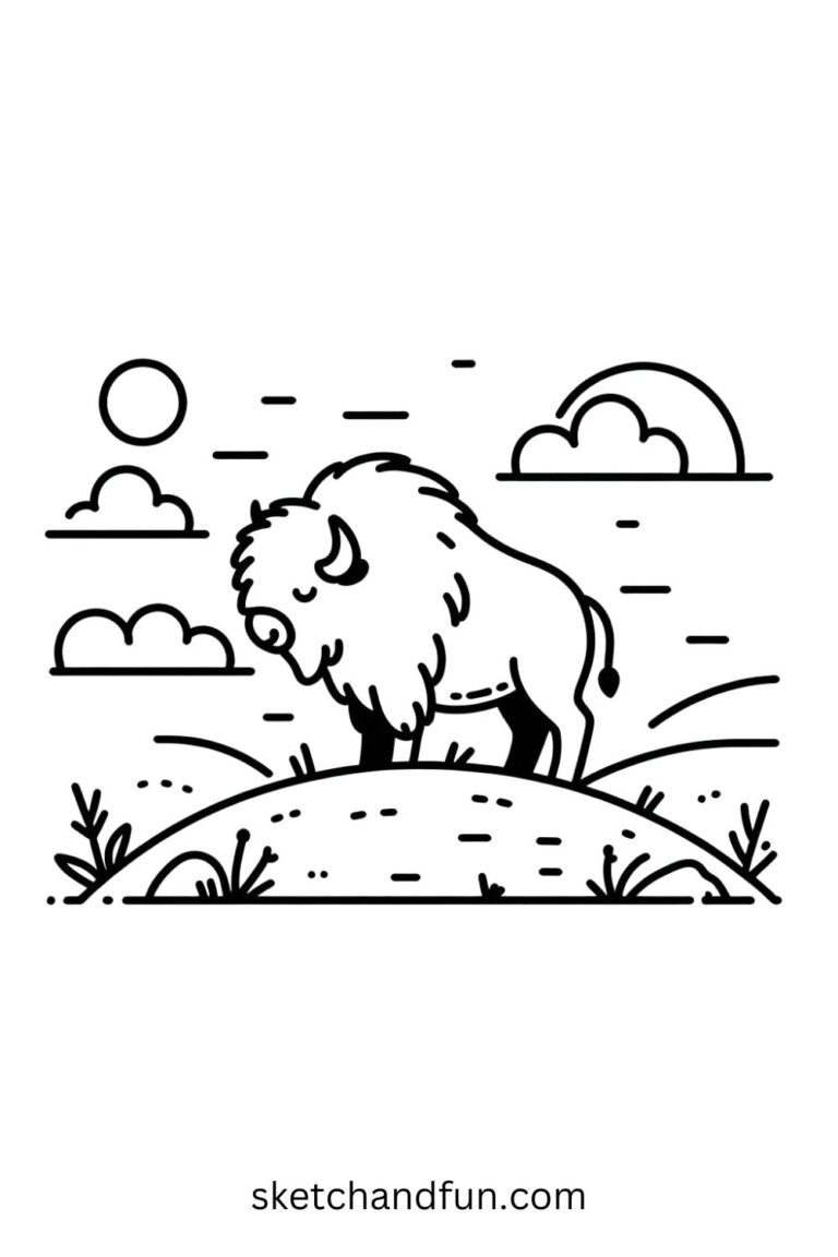 30+ Easy Cute Bison Drawing Ideas - Sketch and Fun