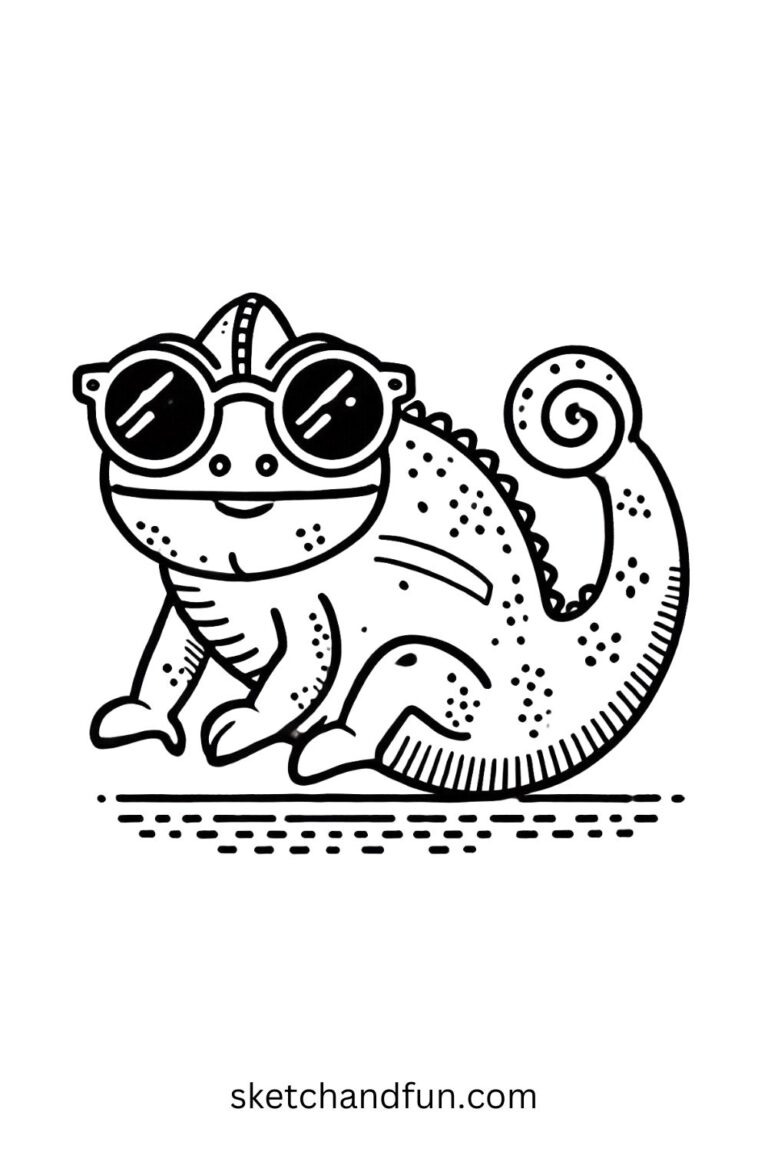 40+ Easy Cute Chameleon Drawing Ideas - Sketch and Fun