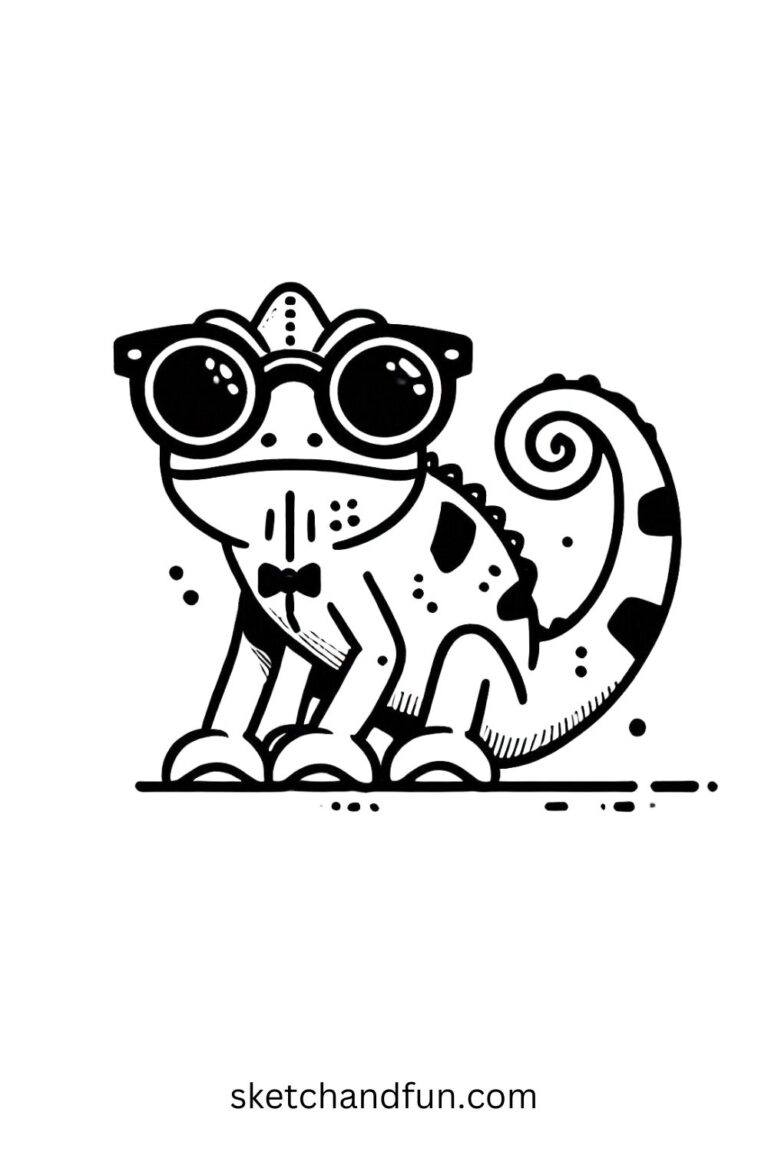 40+ Easy Cute Chameleon Drawing Ideas - Sketch and Fun