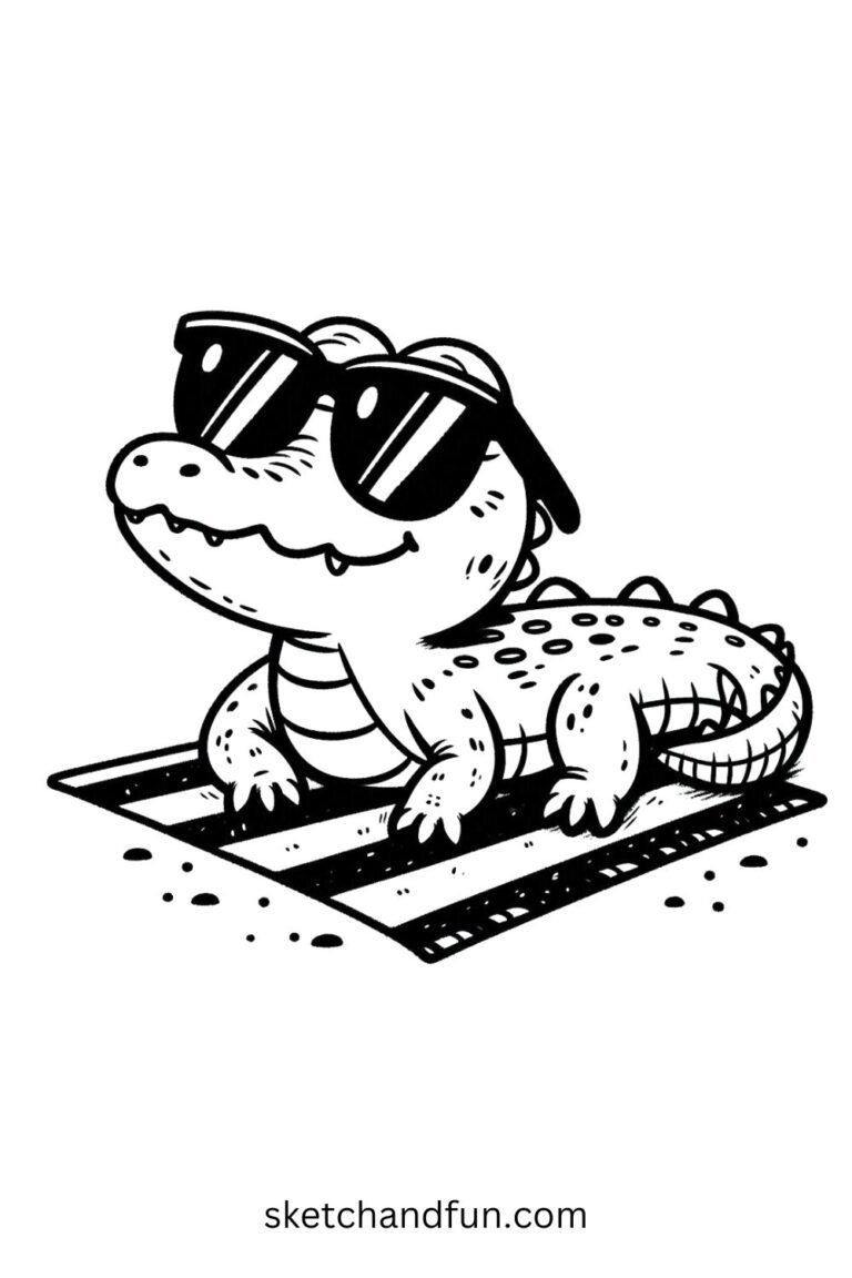 41+ Easy Cute Crocodile Drawing Ideas - Sketch and Fun