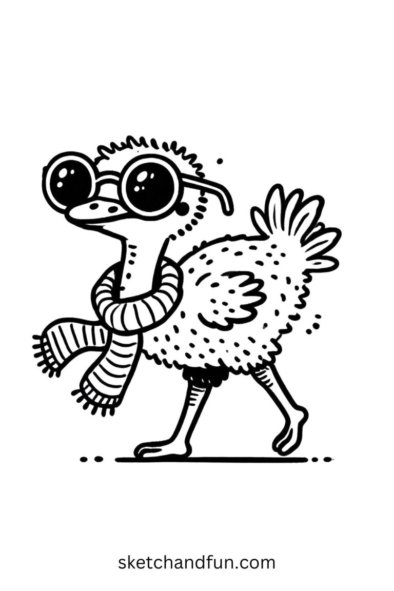 42+ Easy Cool Ostrich Drawing Ideas - Sketch and Fun