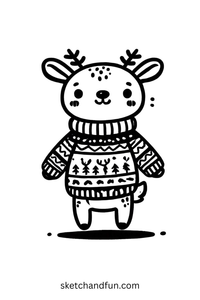 40+ Easy Cute Reindeer Drawing Ideas - Sketch and Fun
