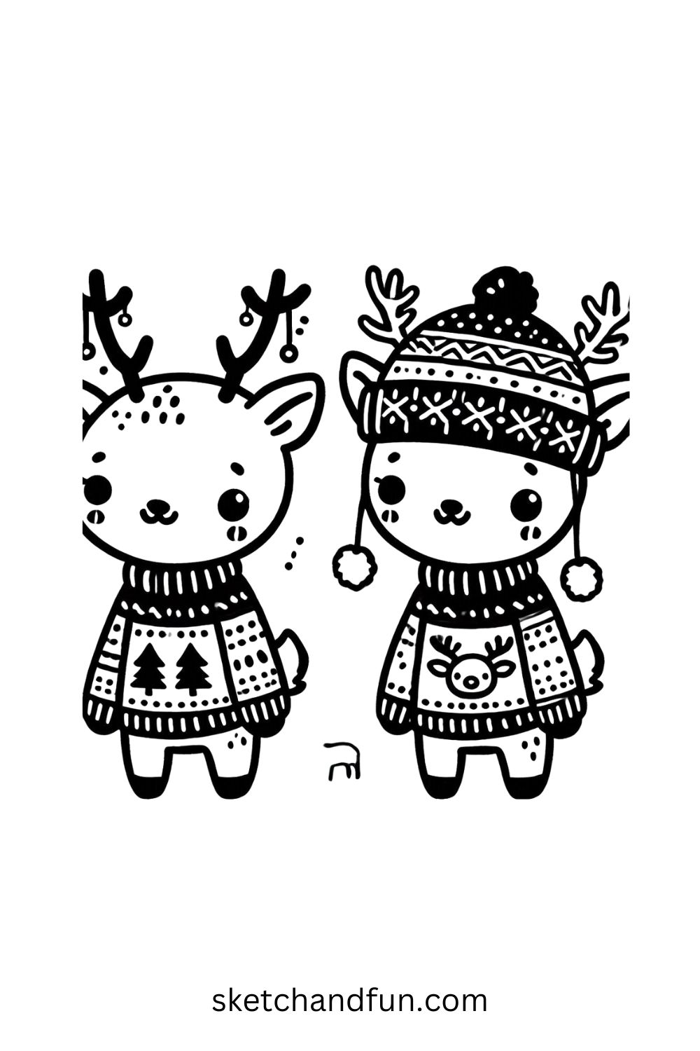 40+ Easy Cute Reindeer Drawing Ideas - Sketch and Fun