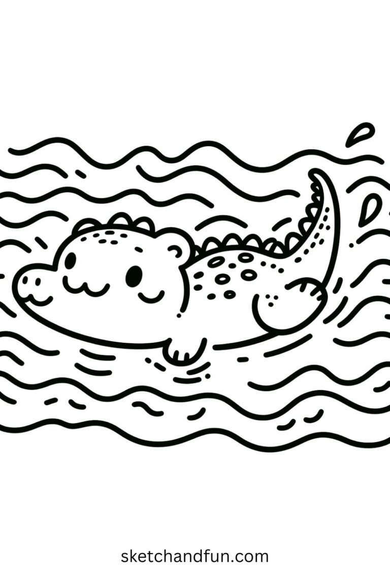 41+ Easy Cute Crocodile Drawing Ideas - Sketch and Fun