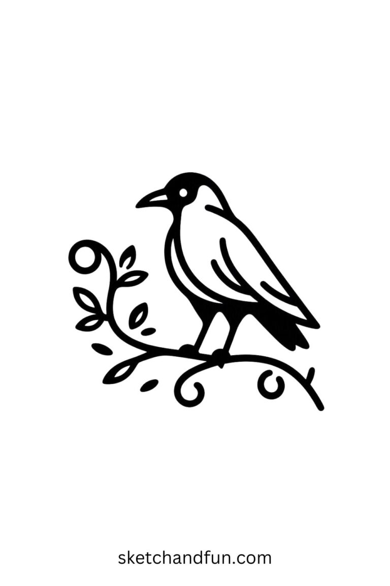 33+ Easy Cute Crow Drawing Ideas - Sketch and Fun