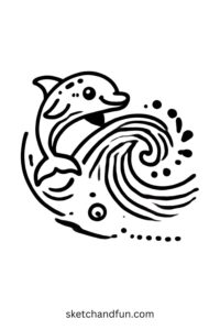 29+ Easy Cute Dolphin Drawing Ideas - Sketch and Fun