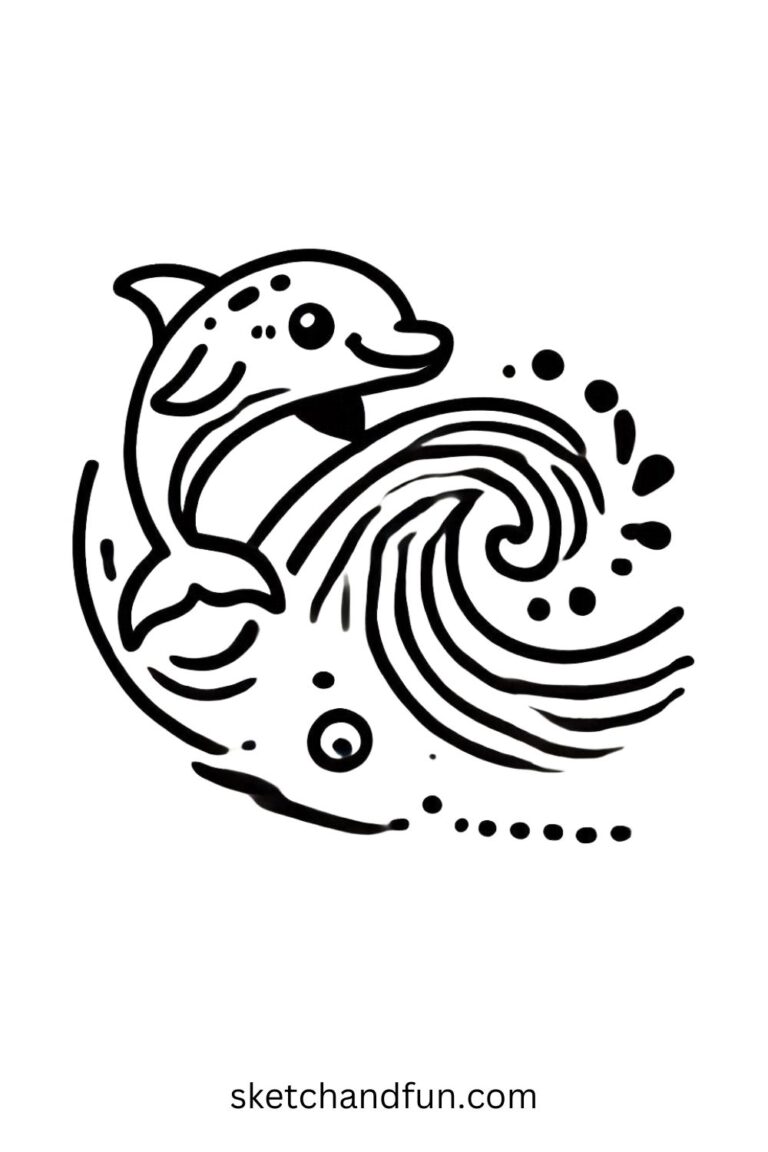 29+ Easy Cute Dolphin Drawing Ideas - Sketch and Fun