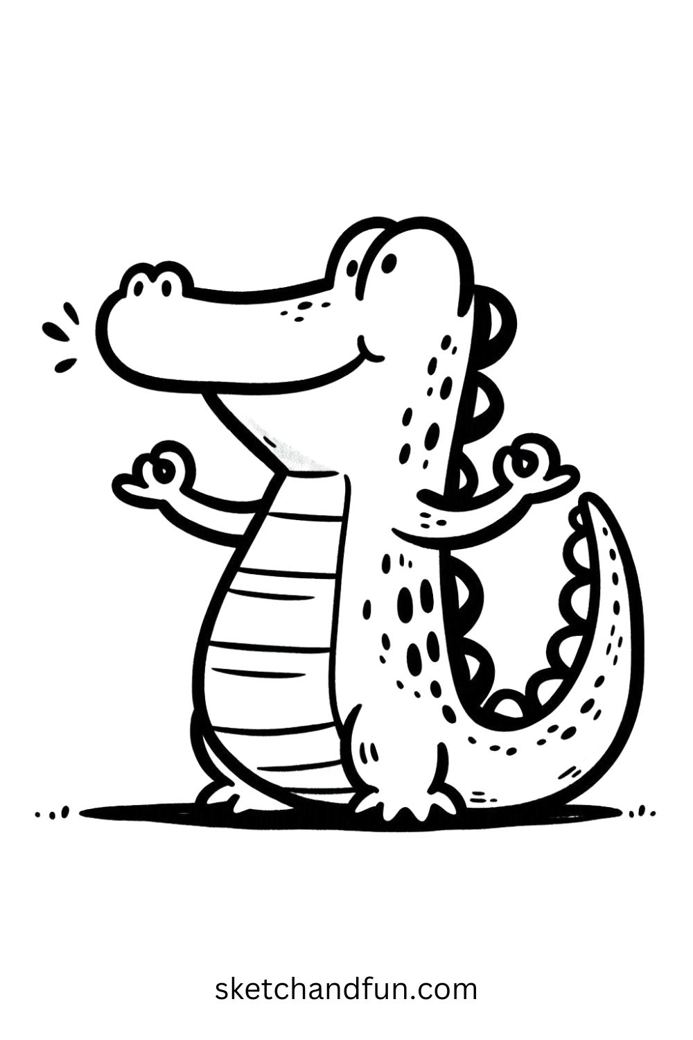 41+ Easy Cute Crocodile Drawing Ideas - Sketch and Fun