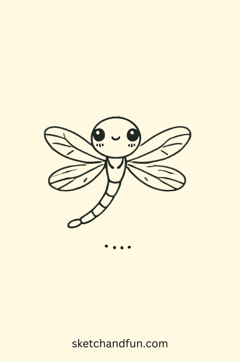 39+ Easy Cute Dragonfly Drawing Ideas - Sketch and Fun